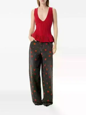 Blumarine Cable-knit Peplum Top