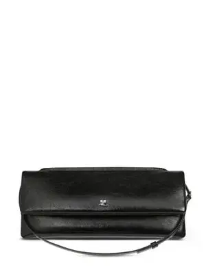 COURREGES Small Cuff Naplack Leather Shoulder Bag - Black