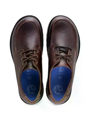 BIRKENSTOCK Highwood Moc Grained-leather Lace-up Derby Shoes