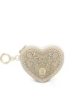 AIGNER Heart Etui Lace Coin Purse - Neutrals