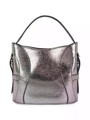 AIGNER Small Deborah Metallic Cracked-effect Shoulder Bag