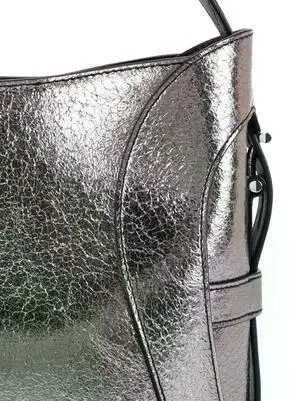 AIGNER Small Deborah Metallic Cracked-effect Shoulder Bag