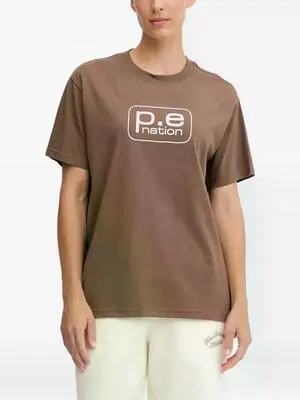 P.E Nation Flux Logo-print T-shirt - Brown