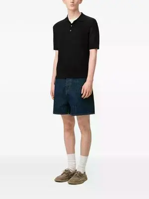 AMI Paris Knit Short-sleeve Polo Shirt