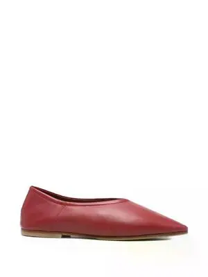 BABÚ MILANO Lipstick Pointed-toe Leather Ballet Flats