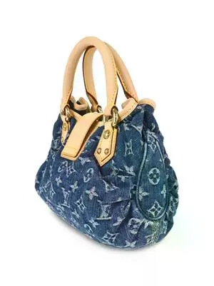 LOUIS VUITTON 2005 Monogram Denim Pleaty Tote Bag - Blue