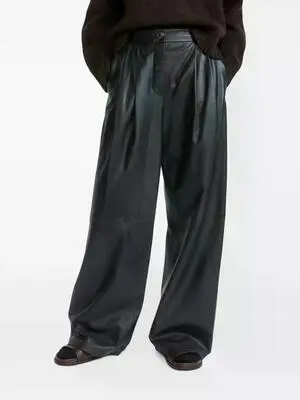 YVES SALOMON Pleated Lambskin Trousers