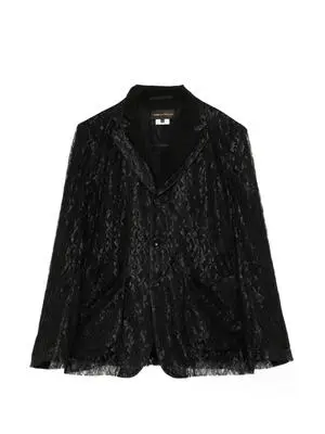 Comme Des Garçons Lace-overlay Notched-lapels Blazer
