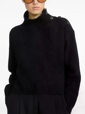 YVES SALOMON Button-shoulder Oversized Sweater