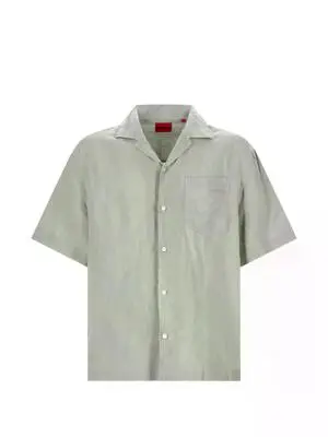 Hugo Short-sleeve Linen Shirt - Green