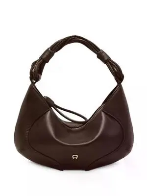 AIGNER Small Giara Leather Shoulder Bag - Brown