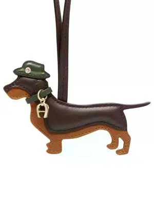 AIGNER Ciondollini Dachshund Leather Bag Charm