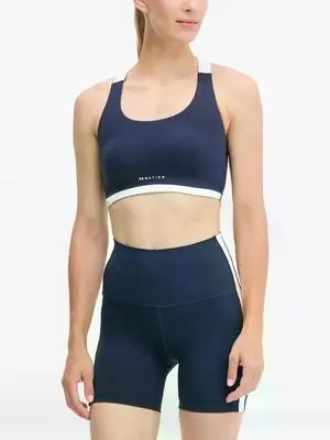 P.E Nation Logo-print Racerback Sports Bra - Blue
