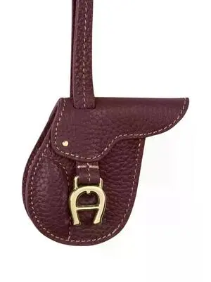 AIGNER Logo-plaque Saddle-shaped Keychain - Red