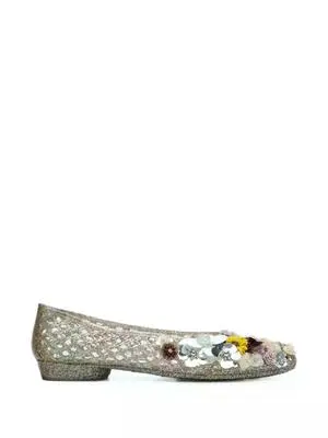 HEAVENLY JELLY Beaded-floral Ballet Flats