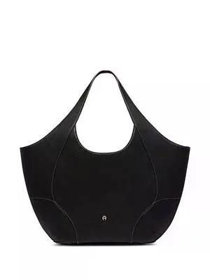 AIGNER Large Hazel Grained-leather Tote Bag - Black
