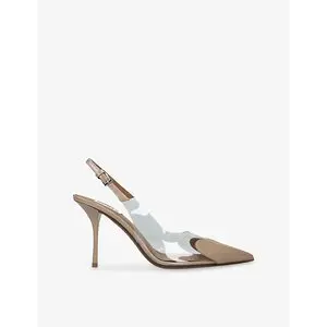 AZZEDINE ALAIA Coeur 90 Patent-leather Heeled Slingbacks