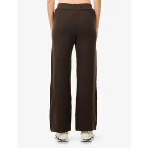 ADANOLA Logo-embroidered Wide-leg Knitted Jogging Bottoms - Coffee Bean