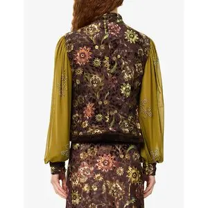 SIEDRES Gilie Floral-pattern Velvet Top