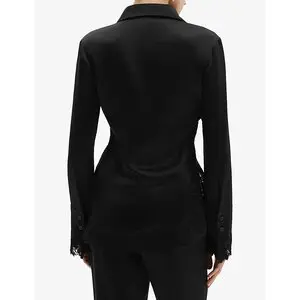MALINA Malou Lace-trim Satin Shirt