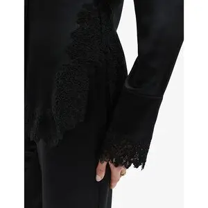 MALINA Malou Lace-trim Satin Shirt