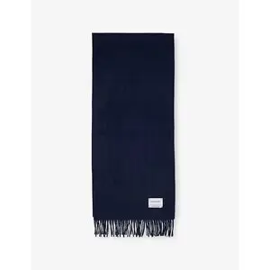 THE INOUE BROTHERS Fringed Brushed Alpaca-wool Scarf - Navy
