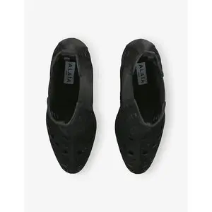 AZZEDINE ALAIA Vienne 100 Cut-out Suede Heeled Ankle Boots