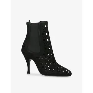 AZZEDINE ALAIA Vienne 100 Cut-out Suede Heeled Ankle Boots