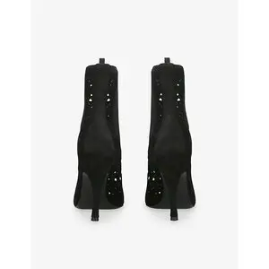 AZZEDINE ALAIA Vienne 100 Cut-out Suede Heeled Ankle Boots