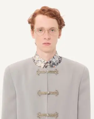 Valentino Garavani Diagonal Wool Jacket With Embroidered Toggles