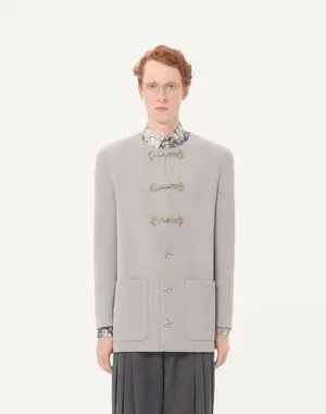 Valentino Garavani Diagonal Wool Jacket With Embroidered Toggles