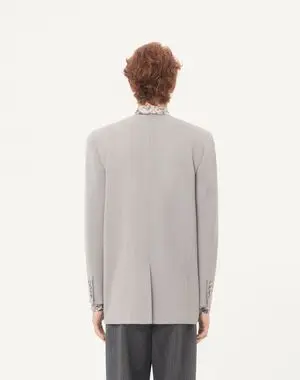 Valentino Garavani Diagonal Wool Jacket With Embroidered Toggles