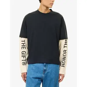 HONOR THE GIFT Honor Waffle Double-sleeve Cotton Top