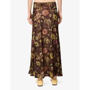 SIEDRES Siny Floral-pattern Mesh Maxi Skirt