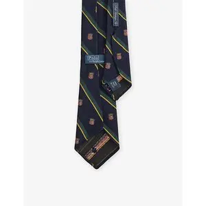 Polo Ralph Lauren Striped Repp Club Silk Tie - Navy