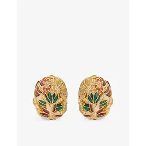 Zimmermann Botanica Crystal-embellished Gold-plated Brass Stud Earrings - Multi