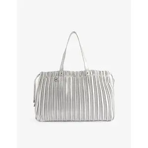 SISTERS & SEEKERS Sabrina City Pleated Woven Shoulder Bag - Silver
