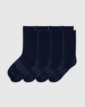 Quince Merino Crew Socks 4-pack - Navy