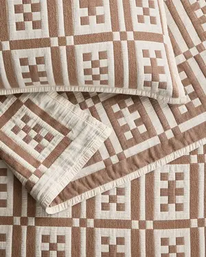 Quince Jacquard Geo Coverlet Set - Latte