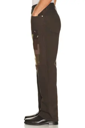 VOWELS Straight Denim Jeans In Brown