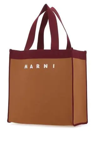 Marni Two-tone Fabric Medium Shopping Bag