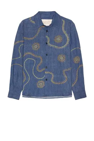 KARDO Luis Shirt In Olive - Chambray