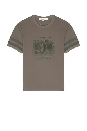 PALMES Mermaid Ringer Tee Shirt In Grey