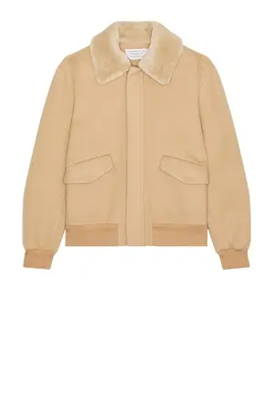 Gabriela Hearst James Bomber Jacket With Shearling Collar - Camel