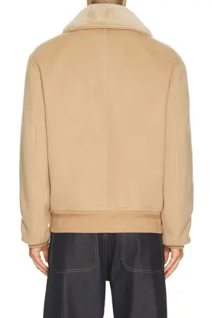 Gabriela Hearst James Bomber Jacket With Shearling Collar