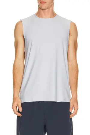 Beyond Yoga Featherweight Freeflo Muscle Tank 2.0 In Blue - Cloud Drift Heather