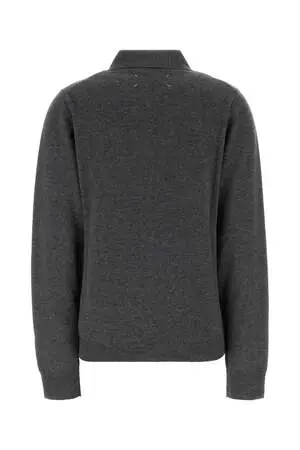 MAISON MARGIELA Graphite Wool Polo Shirt