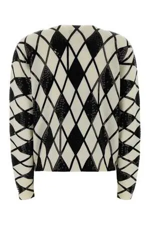Blumarine Embroidered Wool Blend Sweater - Multicolor