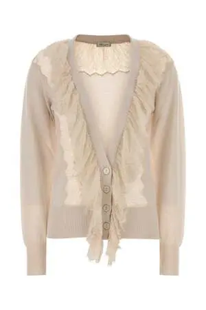 Blumarine Sand Wool Cardigan - Brown