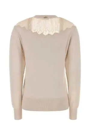 Blumarine Sand Wool Cardigan - Brown